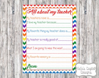 All about my teacher | Etsy