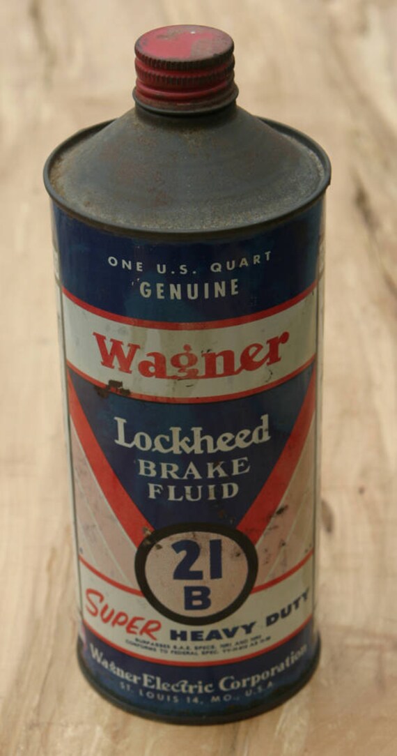 Vintage Advertising WAGNER LOCKHEED Break Fluid One Quart Size