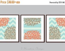 Unique coral aqua chevron related items | Etsy