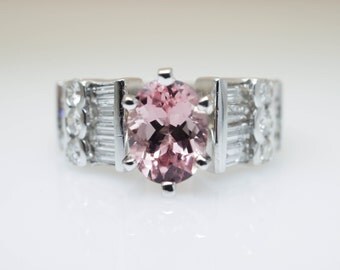 Large morganite ring | Etsy