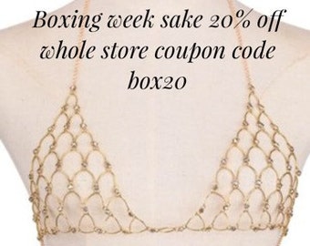 Rhinestone rave bra | Etsy