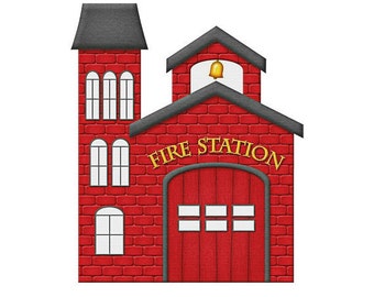 Fire station clipart | Etsy