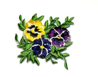 Applique pansies | Etsy