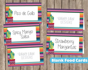 Fiesta food labels | Etsy