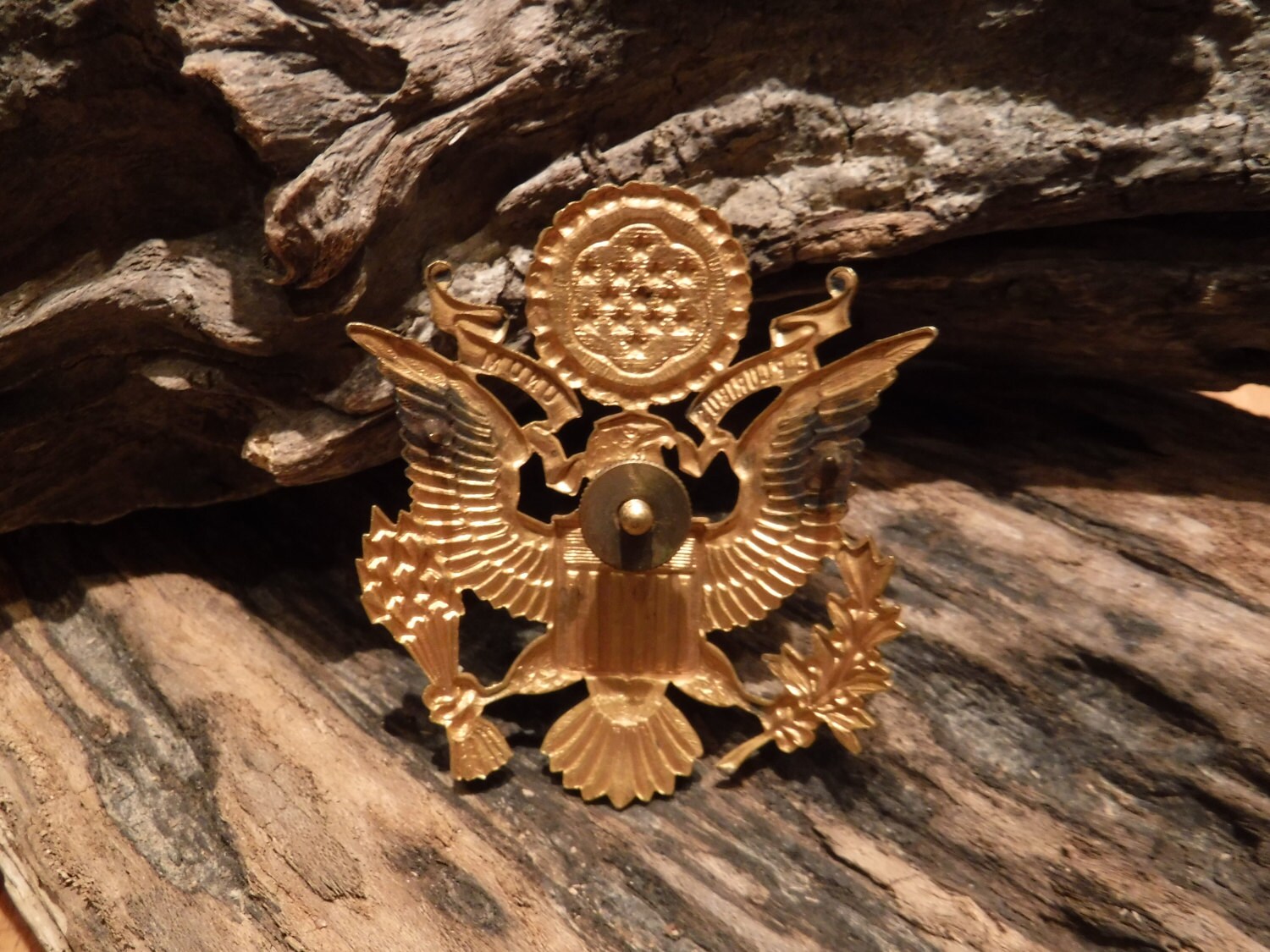 WWII US Army Eagle Shako Plate Officer Hat Insignia Pin Screw Back 13 ...