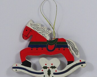 Items similar to VINTAGE Rocking Dog Wood Craftsman Children's ...