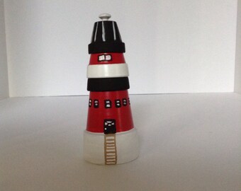 Rustic Lighthouse Plant Hanger Cast Iron Light Blue In