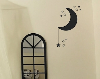 Crescent moon decal | Etsy