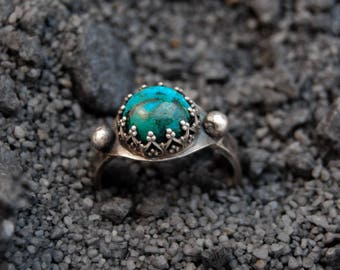Chrysocolla ring | Etsy