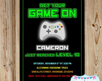 Gaming Invitation video game invitation video game birthday