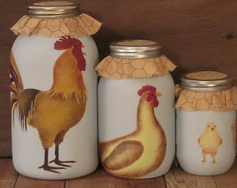 Rooster jar | Etsy