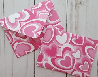 Heart Mini Envelopes Valentine Cards Love Notes Blank