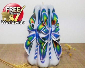 Hand carved candles | Etsy