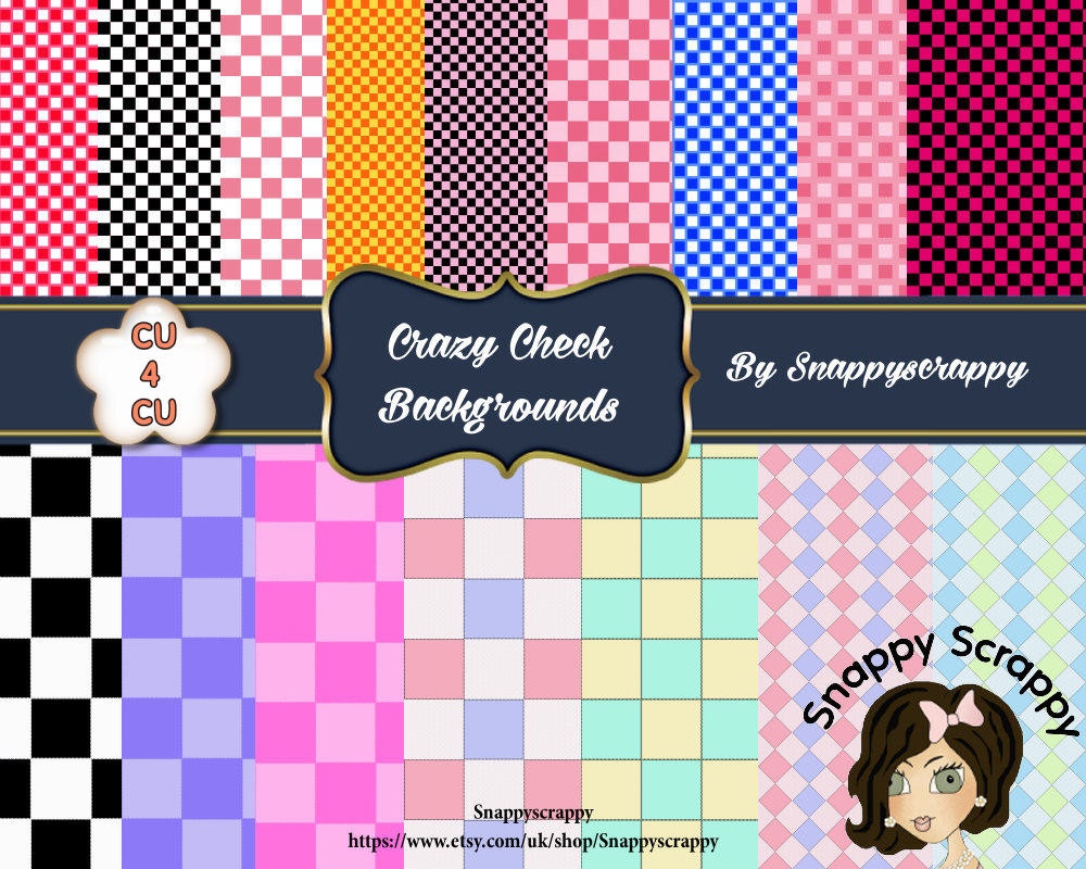 Checkered Background Papers Checkerboard Papers Digital