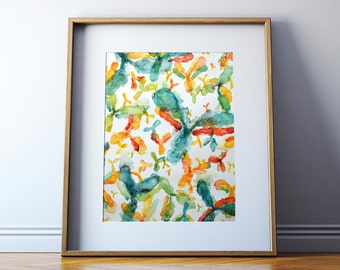 Blood Cells Watercolor Print Histology and Hematology by LyonRoad