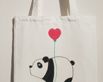Panda tote bag | Etsy