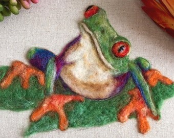 Needle felted frog | Etsy