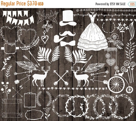 40%OFF Chalkboard wedding clipart: WEDDING CLIP Art by ChiliPapers