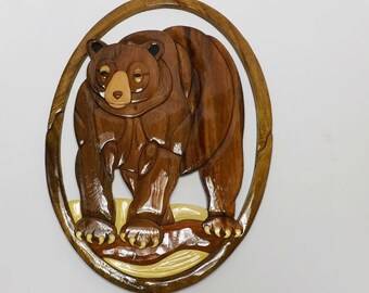 Intarsia bear | Etsy