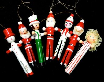 Santa clothespins | Etsy