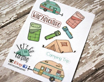 Camping sticker | Etsy