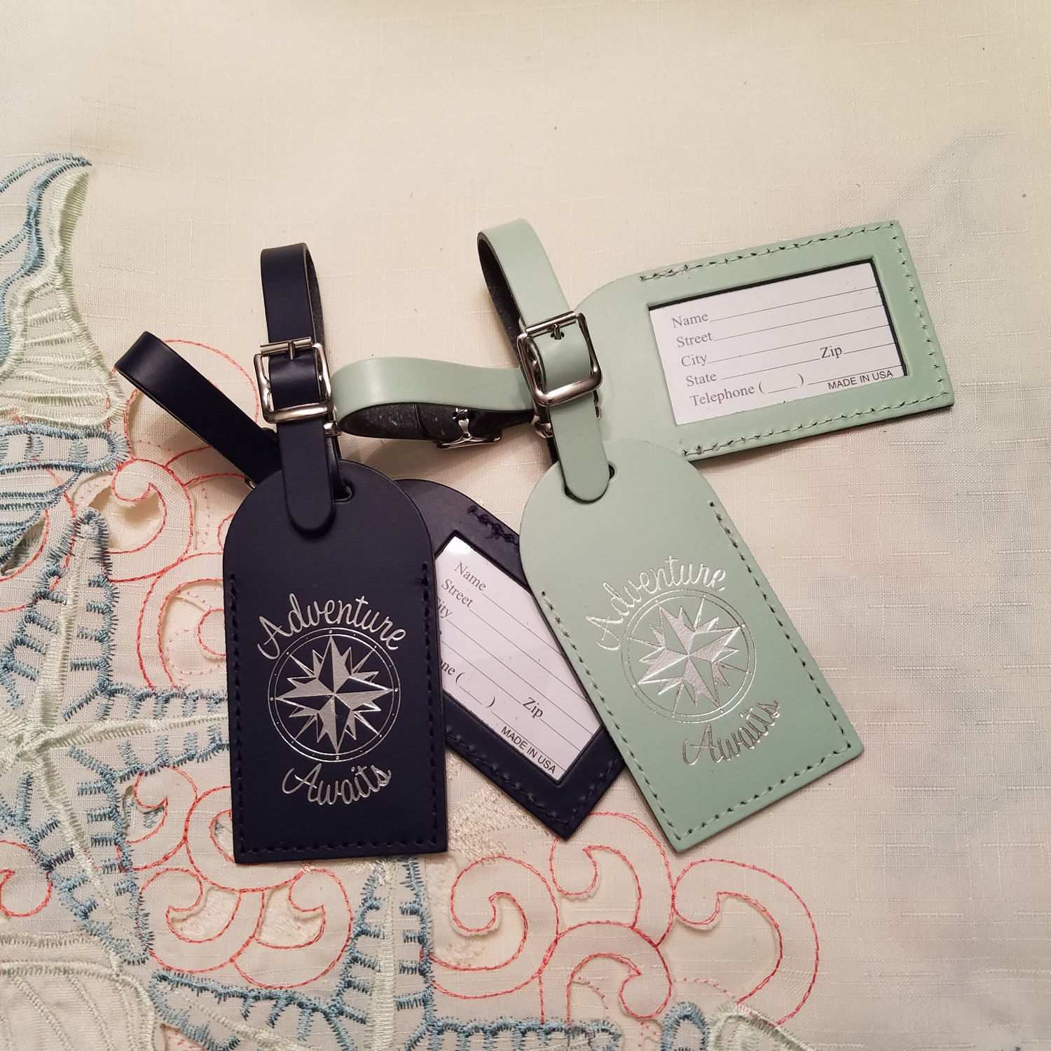 Adventure Awaits with Compass Luggage Tag Gifts Traveler