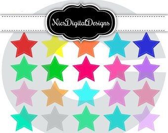Rainbow star clipart | Etsy