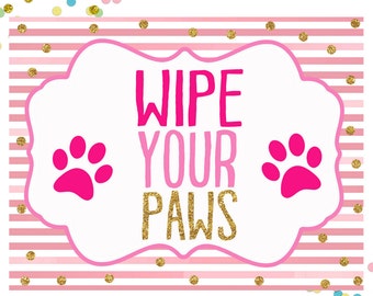 Wipe your paws sign | Etsy