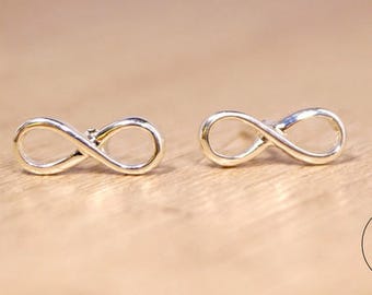 Silver Infinity Earrings Infinity Stud Earrings Infinity