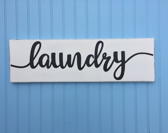 Wooden laundry sign | Etsy