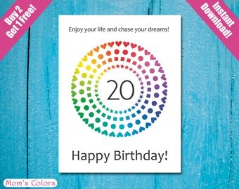 20th birthday card | Etsy