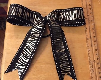 Zebra cheer bow | Etsy