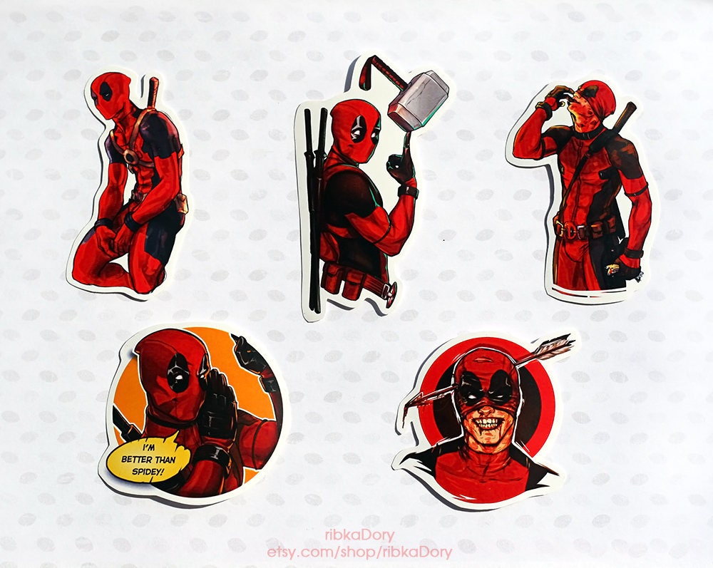 Deadpool sticker set of 5