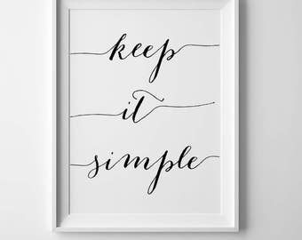 Keep it simple print | Etsy