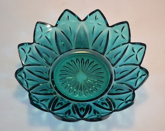 Teal glass bowl | Etsy
