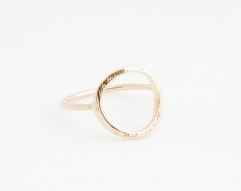 Gold circle ring | Etsy