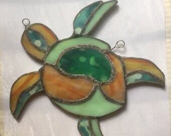 Turtle stained glass | Etsy