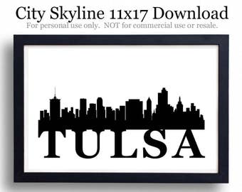 Tulsa skyline | Etsy