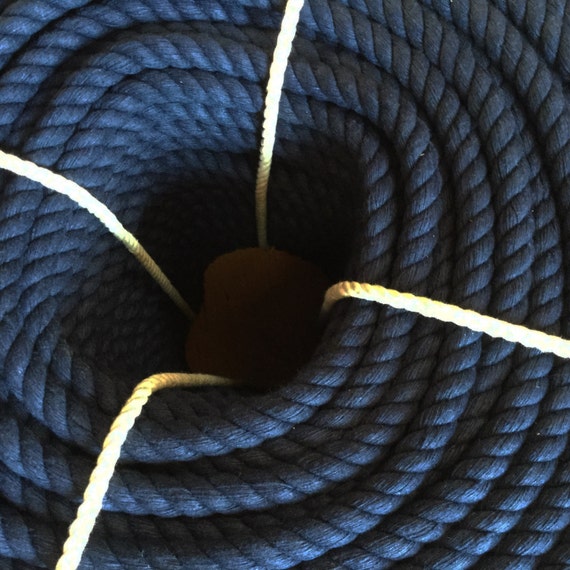 1/2 inch 25ft or 20ft Navy Blue Rope Off White Cream