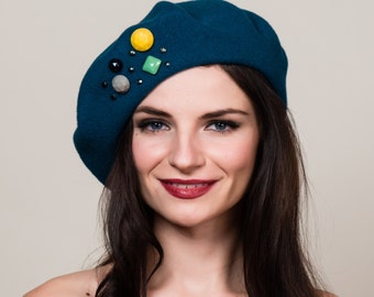 Embellished beret | Etsy