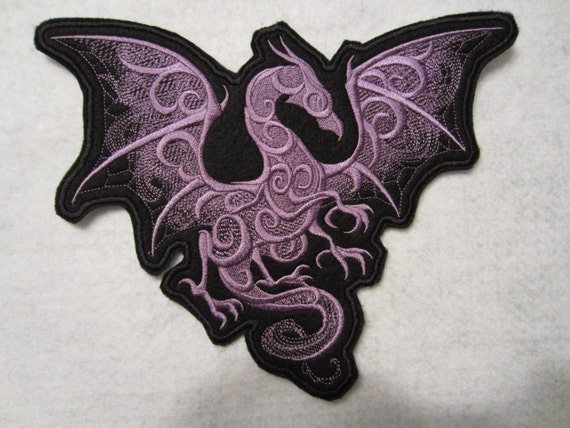 Embroidered Winged Dragon Iron On Patch Dragon Patch Dragon
