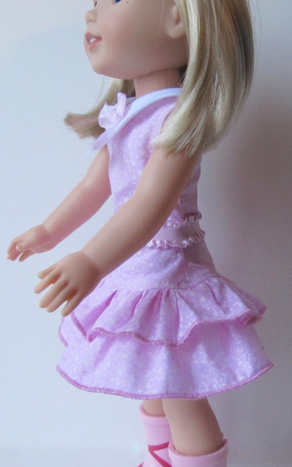 1930's Pink Dress With Heart Vine Pattern And Matching