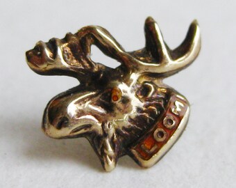Gold moose lapel pin | Etsy