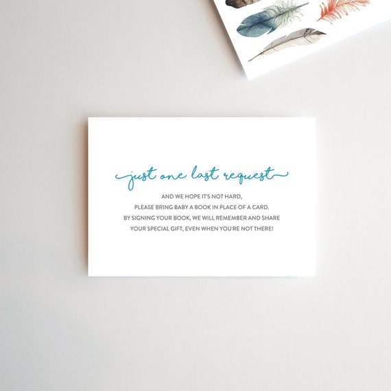 Simple Book Request Card Printable PDF 5 in x 3.5 in