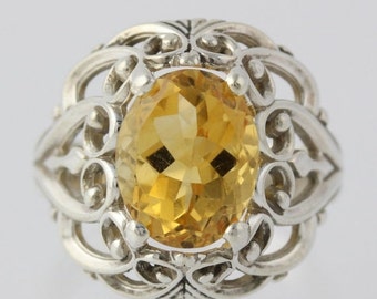 Large citrine ring | Etsy