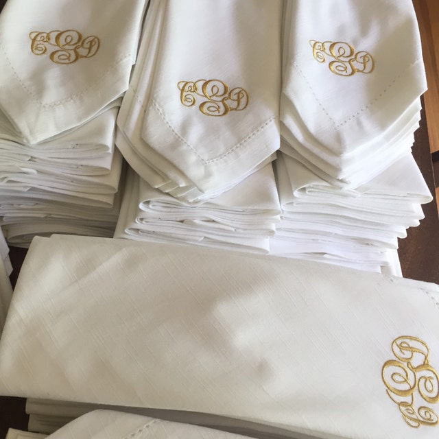 Monogrammed Cloth Napkins by WhiteTulipEmbroidery on Etsy