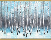 Unique birch trees winter related items | Etsy