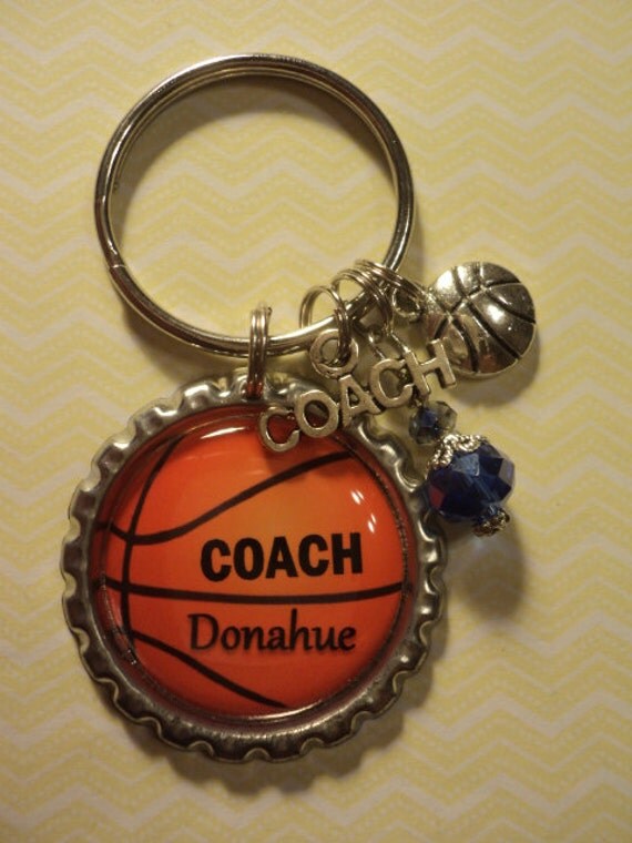 Personalized Sports Coach key chain with charms