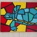 Cubism Turtle Painting, Colorful Acrylic Painting, 8x10 Inch Turtle on ...