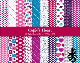 Digital Clipart Heart Letters-Valentine Convo